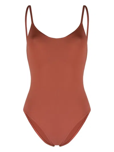 Eres Low-back One-piece Swimsuit In Brown | ModeSens