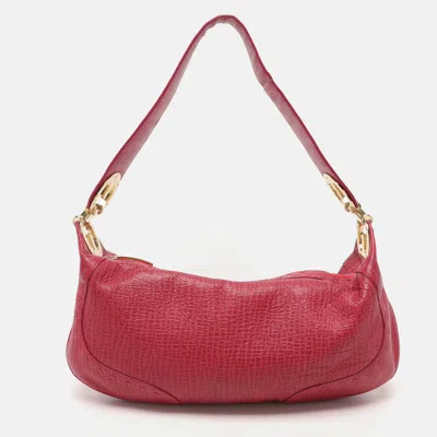 Escada Pink Textured Leather Shoulder Bag | ModeSens