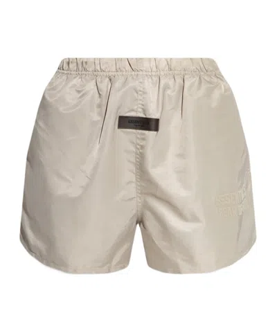 Essentials Fear Of God Logo Patch Shorts In Nude | ModeSens