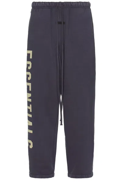 Essentials Navy Heavy Fleece Relaxed Sweatpants In Marine | ModeSens