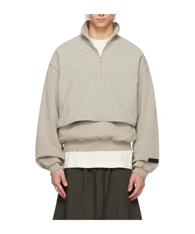 Essentials Layered Zipper Sweater In Gray | ModeSens