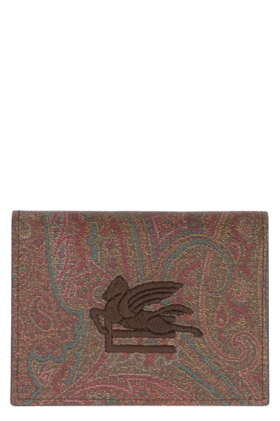 Etro Coated Canvas Wallet In Brown | ModeSens