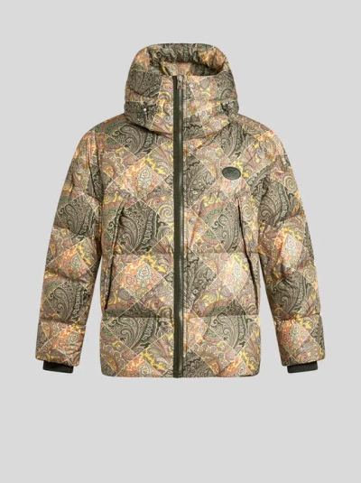 Etro Paisley-print Hooded Puffer Jacket In Multicolour | ModeSens