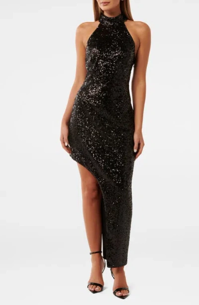Ever New Tia Sequin Asymmetric Cocktail Dress In Black | ModeSens