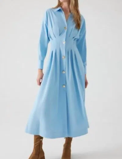 Exquise Alba Tucked Waist Dress In Light Blue | ModeSens