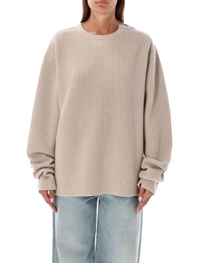Extreme Cashmere You Rib Cashmere Sweater In Egg Shell | ModeSens