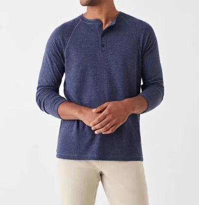 Faherty Cloud Long Sleeve Henley Top In Navy In Blue | ModeSens