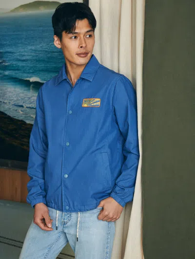 Faherty Steven Paul Judd Sunwashed Coaches Jacket In Marine Blue | ModeSens