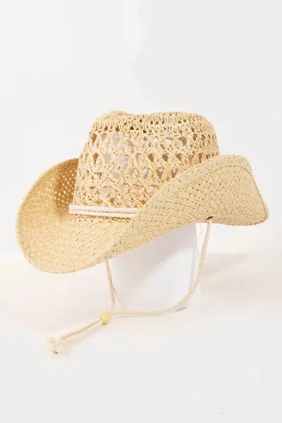 Fame Accessories Straw Cowgirl Hat In Beige | ModeSens