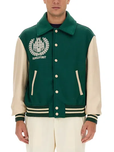 Family First College Varsity Jacket In Green | ModeSens