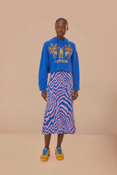 Farm Rio Blue Adidas Maxi Skirt In Animal Print | ModeSens