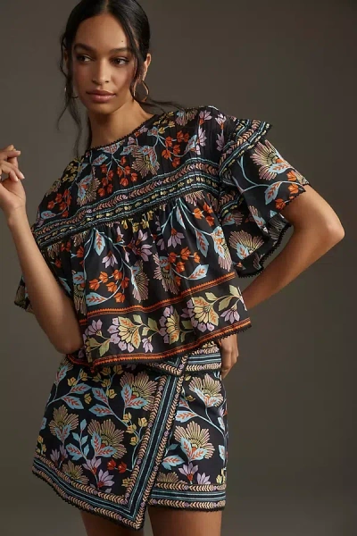 Farm Rio Flowery Mini Skirt In Multicolor | ModeSens