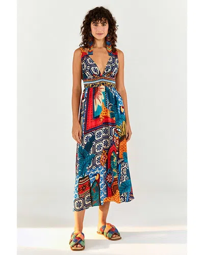 Farm Rio Forest Tiles Midi Dress In Multi | ModeSens