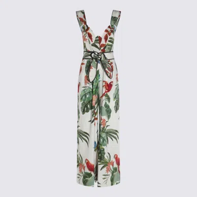 Farm Rio Midnight Macaw Fiesta Printed Linen-blend Jumpsuit In Midnight ...