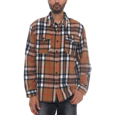 Fashnzfab Men's Checkered Soft Flannel Shacket In Brown | ModeSens