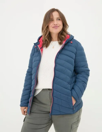 Fatface Plus Size Ruby Lightweight Puffer Jacket In Teal Green | ModeSens