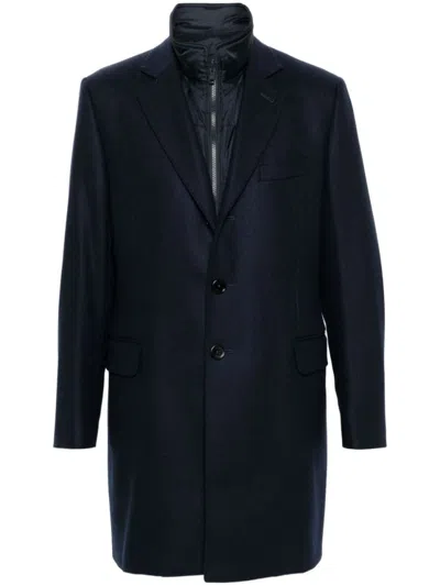 Fay Tailored Blue Coat With Detachable Inner Puffer Layer | ModeSens