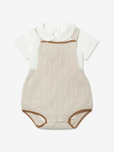 Fendi Kids' Baby Bodysuit And Romper Set 12 Months Beige By Childsplay ...