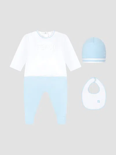 Fendi Kids' Baby Boys Babygrow Gift Set 6 Months Blue By Childsplay ...