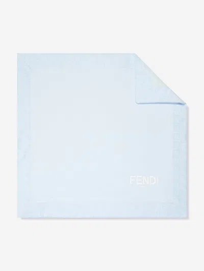 Fendi Baby Boys Logo Blanket In Blue | ModeSens