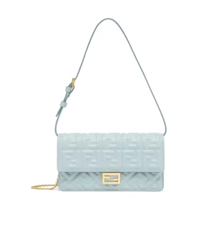 Fendi Baguette Wallet-on-chain In Blue | ModeSens