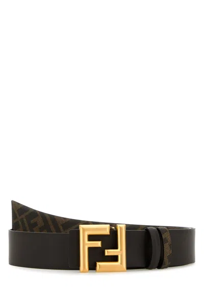 Fendi Belt Logo Ff In Ebano | ModeSens