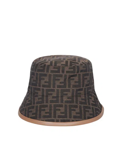 Fendi Ff Monogram Bucket Hat In Brown | ModeSens