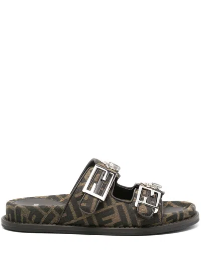 Fendi Ff-jacquard Canvas Slides In Multi | ModeSens Fendi Ff-jacquard Canvas Slides In Multi | ModeSens