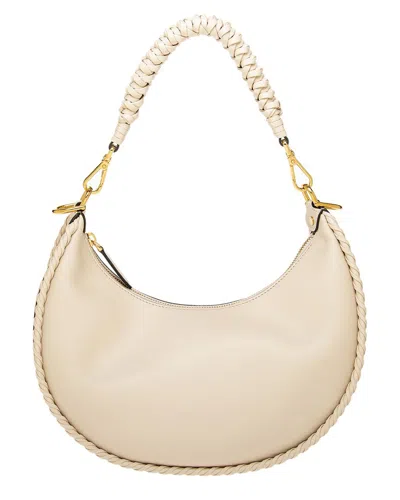 Fendi Graphy Small Leather Hobo Bag In White | ModeSens