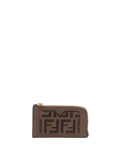 Fendi Ff Diamonds Card Case In Brown | ModeSens