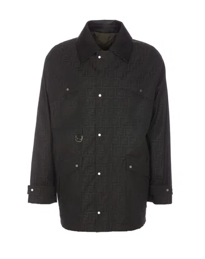 Fendi Ff Logo Jacket In Black | ModeSens