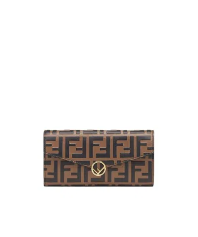 Fendi Ff Monogram Continental Wallet In Black | ModeSens