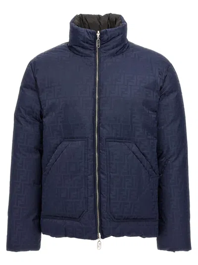 Fendi Ff Reversible Down Jacket In Blue | ModeSens