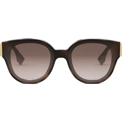Fendi ' First 63mm Gradient Oversize Round Sunglasses In Blonde Havana ...