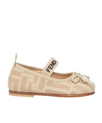 Fendi First Steps Ballet Shoes In Light Brown | ModeSens