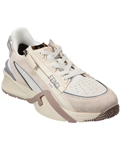Fendi Flow Suede Sneaker In White | ModeSens