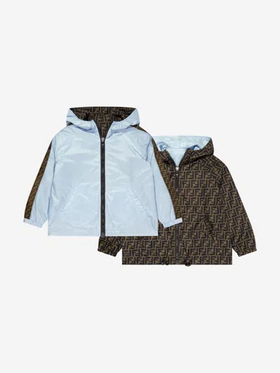Fendi Kids Ff Logo Reversible Windbreaker In Blue | ModeSens