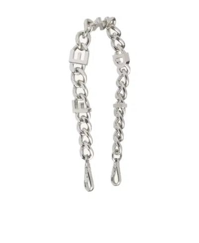 Fendi Logo Chain Strap In Gray | ModeSens