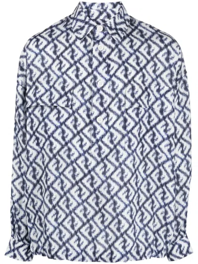 Fendi Logo-print Linen Shirt In Multi | ModeSens