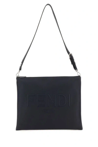 Fendi Man Midnight Blue Leather After Roma Shoulder Bag | ModeSens