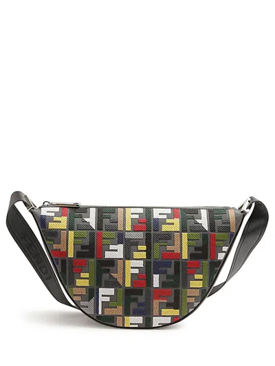 Fendi Melon Small Ff Canvas Messenger Bag In Brown | ModeSens