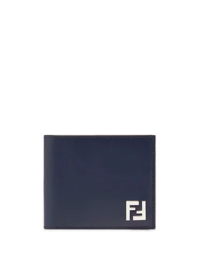 Fendi Ff Squared Bi-fold Wallet In Blue | ModeSens
