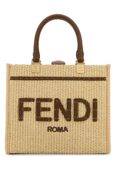 Fendi Mini Raffia Sunshine Handbag In Beige O Tan | ModeSens