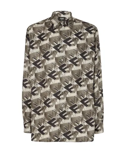 Fendi Monogram-print Silk Shirt In Multicolor | ModeSens