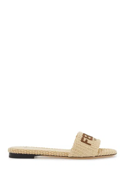Fendi Signature Slides By In Beige | ModeSens