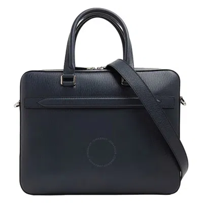 Ferragamo Salvatore Men's Deep Ocean Leather Revival 3.0 Briefcase In ...