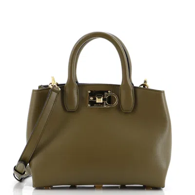 Ferragamo Studio Box Satchel Leather Small In Green | ModeSens