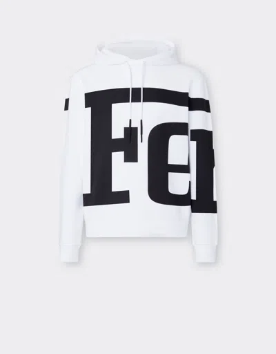 Ferrari Jersey Sweatshirt With Logo Print In Optical White | ModeSens