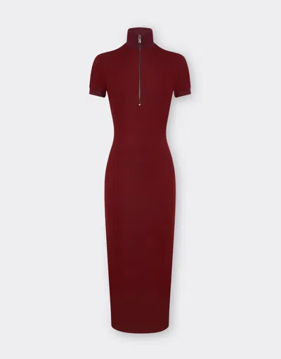 Ferrari Long Tight Dress In Burgundy | ModeSens