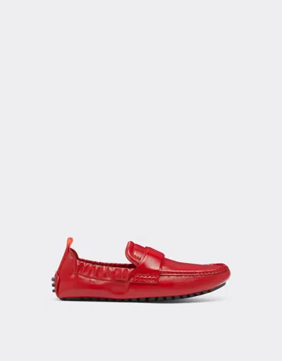 Ferrari Nappa Leather Driver Shoe In Rosso Dino | ModeSens